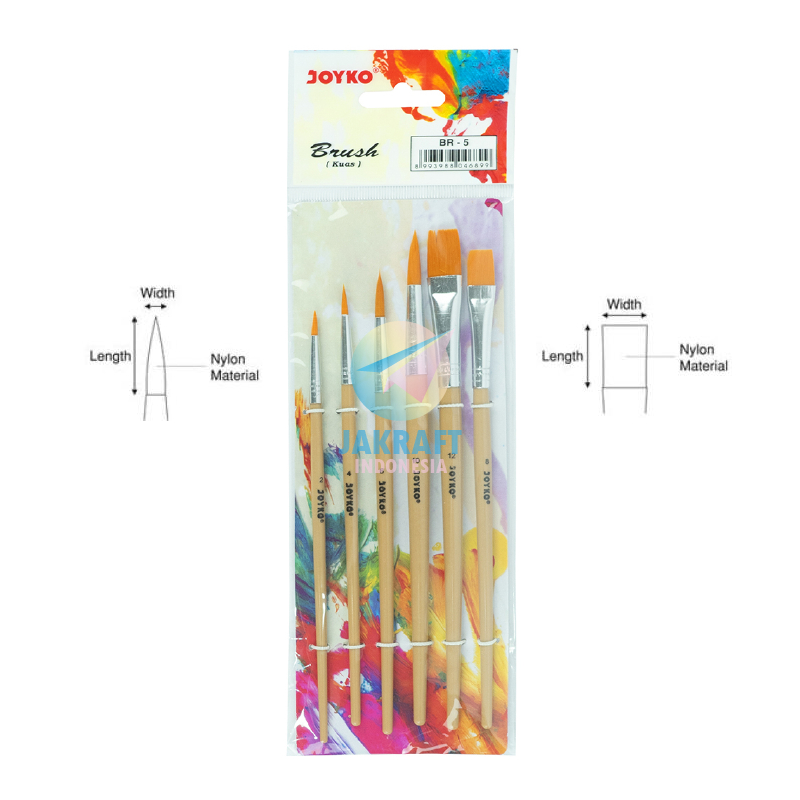 Jual (6 Pcs) Set Paket Brush Kuas Lukis Cat Air Poster Akrilik Acrylic ...