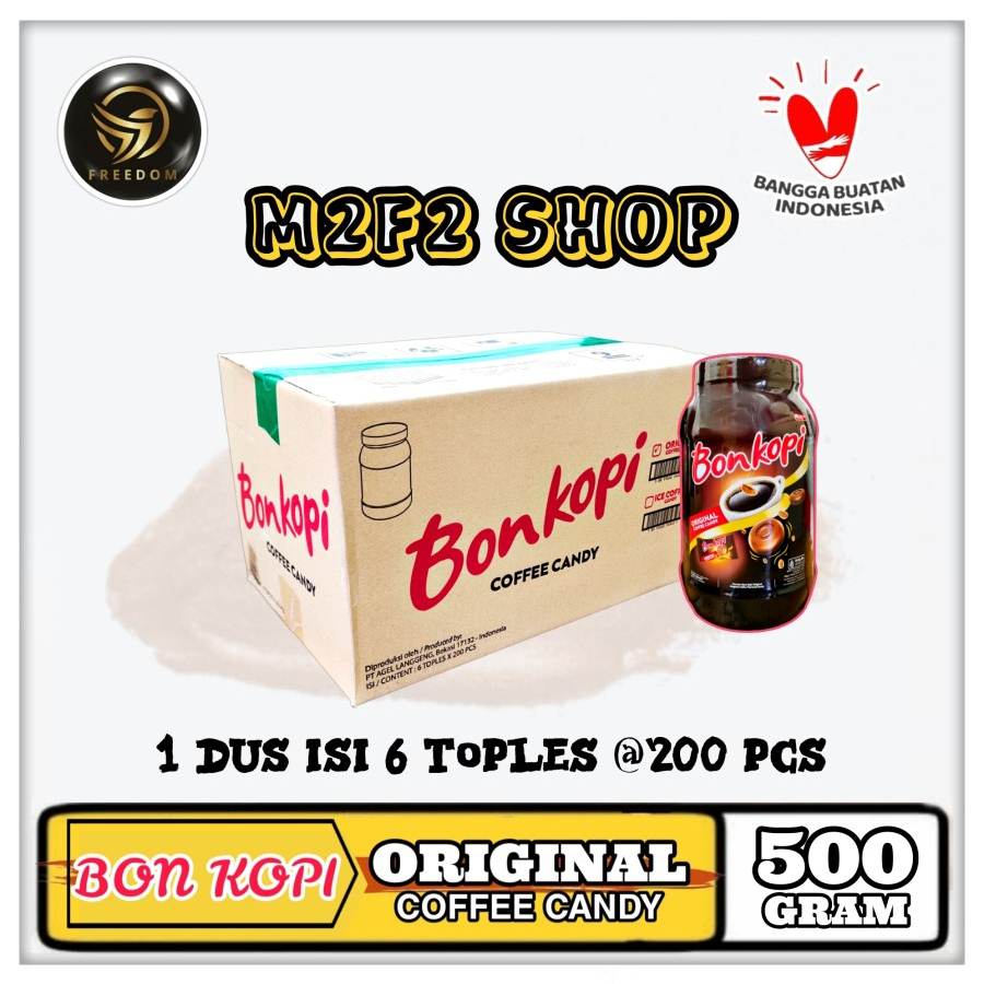 Jual Bonkopi Permen Kopi Hitam Original Coffee Candy Jar - 500 gr ...