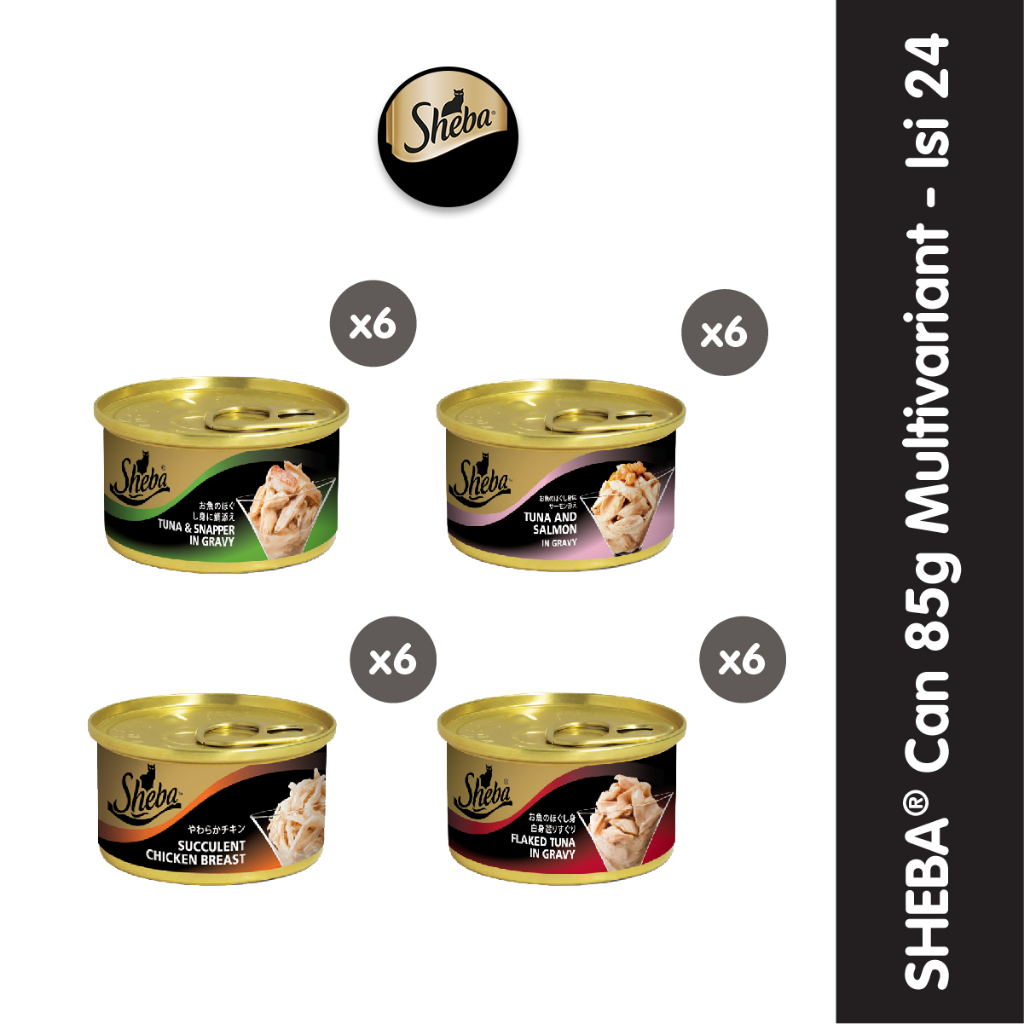 Jual Sheba Can Makanan Kucing Basah Premium Multivariant 85 gr - Isi 24 ...