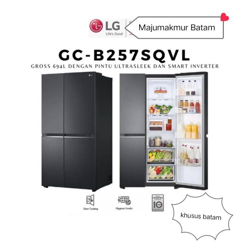 Jual LG KULKAS 2 PINTU SIDE BY SIDE 655LITER GC-B257SQVL GARANSI RESMI | Shopee Indonesia
