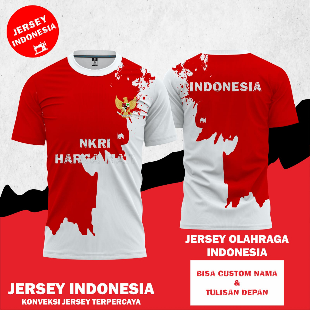 Jual Baju Olahraga Pria Wanita Jersey Running Indonesia Spesial HUT RI ...