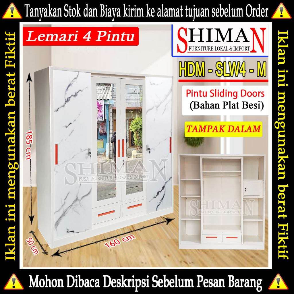 Jual Lemari Pakaian Besi Sliding Door HDM SLW4 M AERO | Shopee Indonesia
