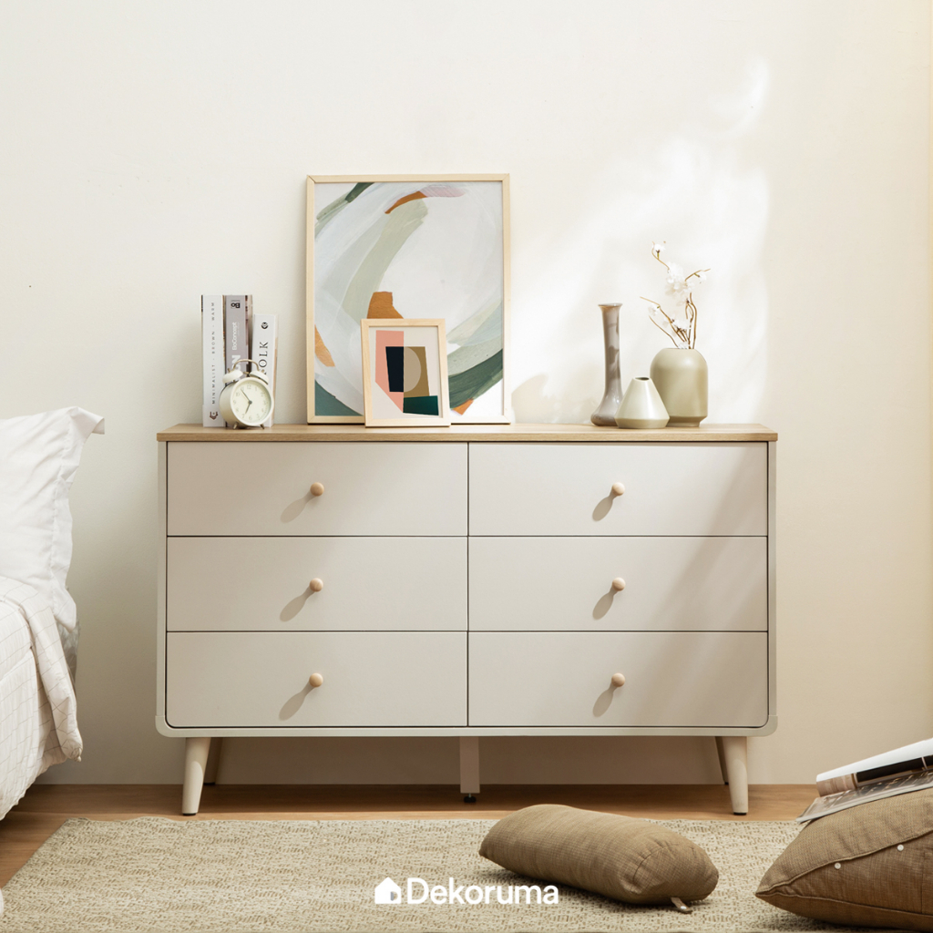 Jual Dekoruma Mori Lemari Laci Kayu Minimalis 6 Pintu / Kabinet Drawer ...