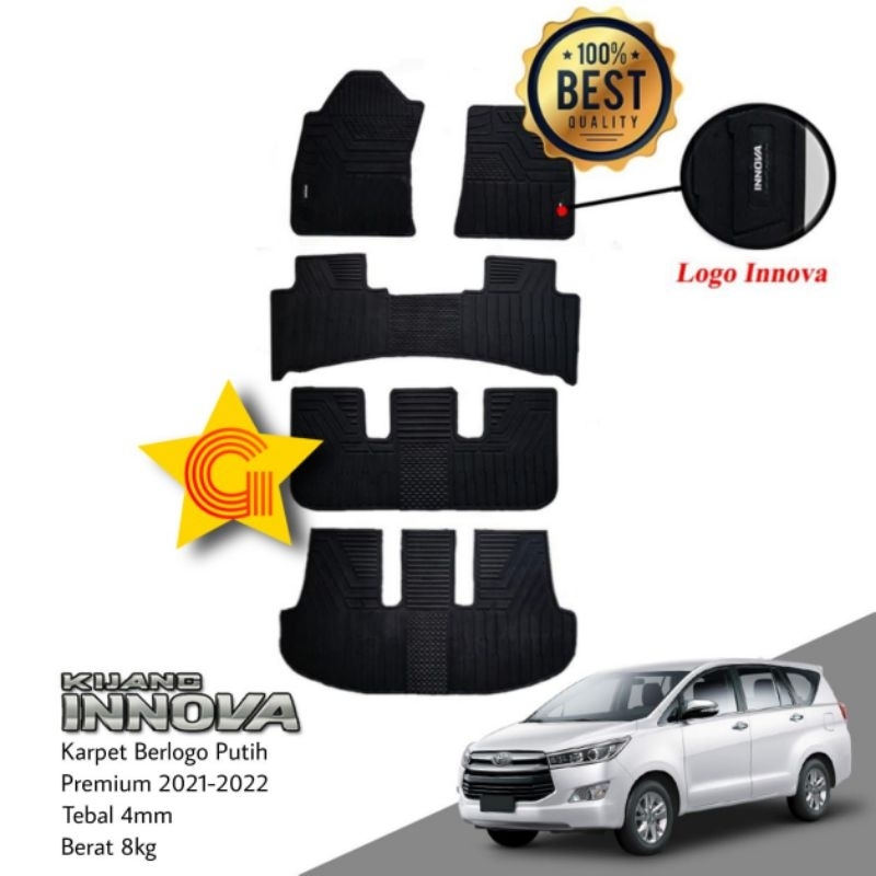 Jual Karpet Karet Berlogo Putih Innova Reborn 2018-2023 Premium Fullset ...