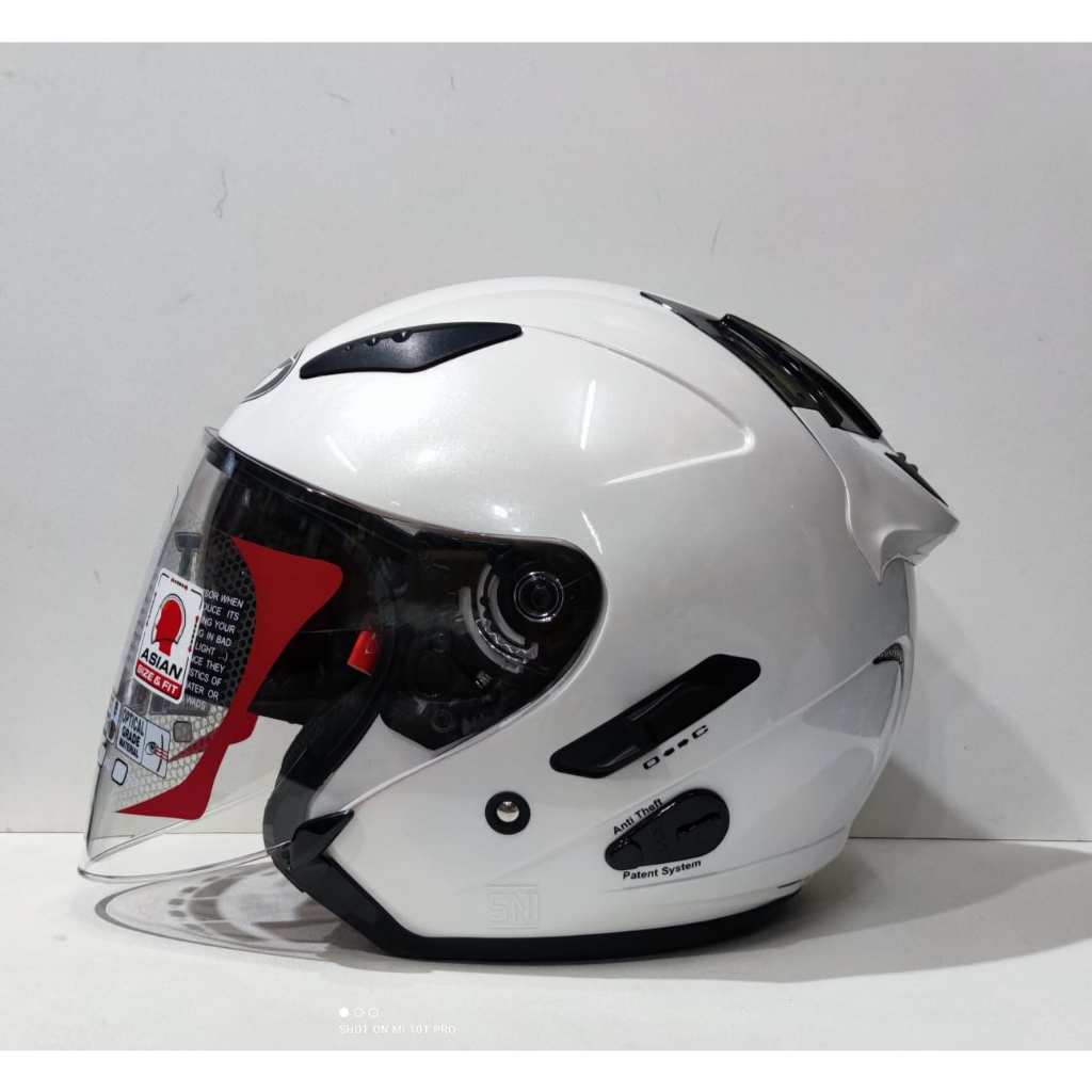Jual KYT GALAXY FLAT R SOLID WHITE ORIGINAL VISOR FLAT DOUBLE VISOR ...