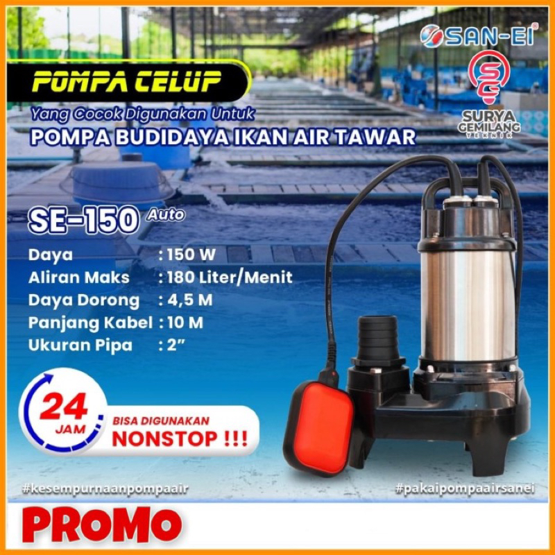 Jual Pompa Celup Kolam Ikan Koi 150Watt SANEI SE-150 PompaSubmersible Pump | Shopee Indonesia