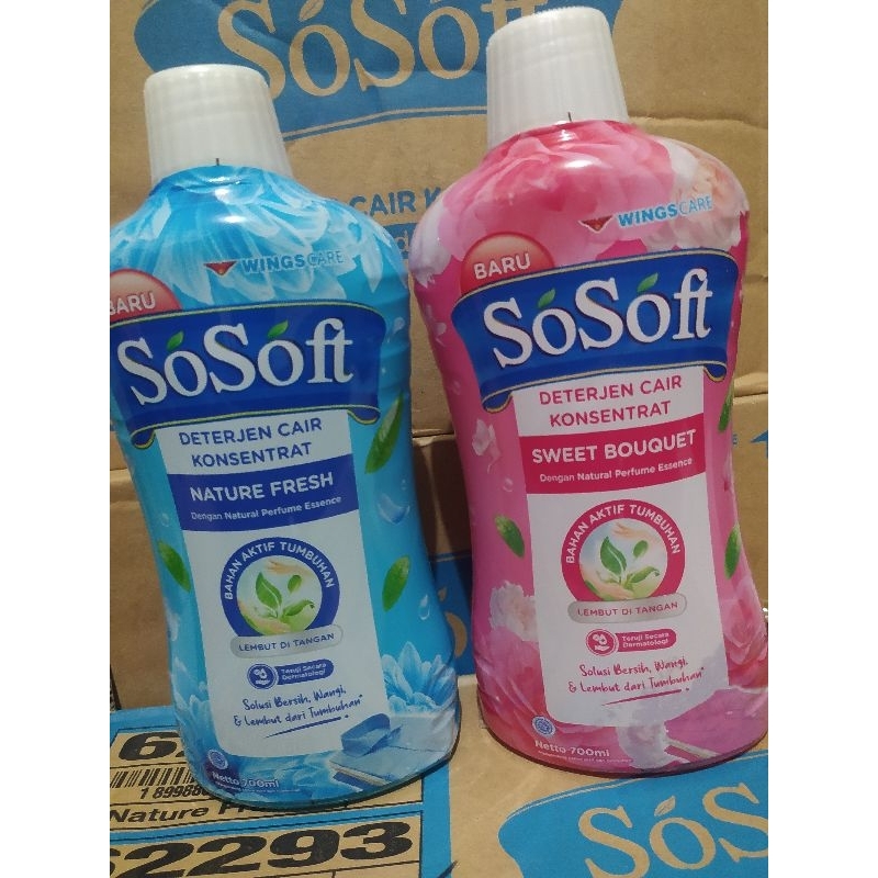 Jual sosoft detergen cair konsentrat 700ml | sosoft detergen cair aroma ...