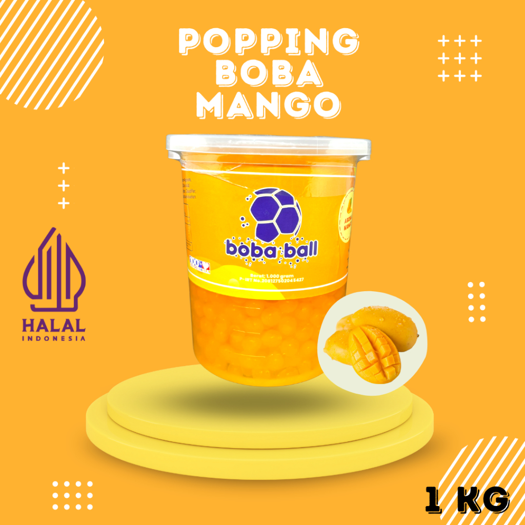 Jual Popping Boba Mango - Bobaball Popping Boba Kemasan Toples 1 Kg ...