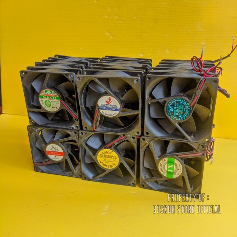 Jual Kipas Fan DC 12V 8x8 cm Kotak Persegi All Random Brand dan Amper ...