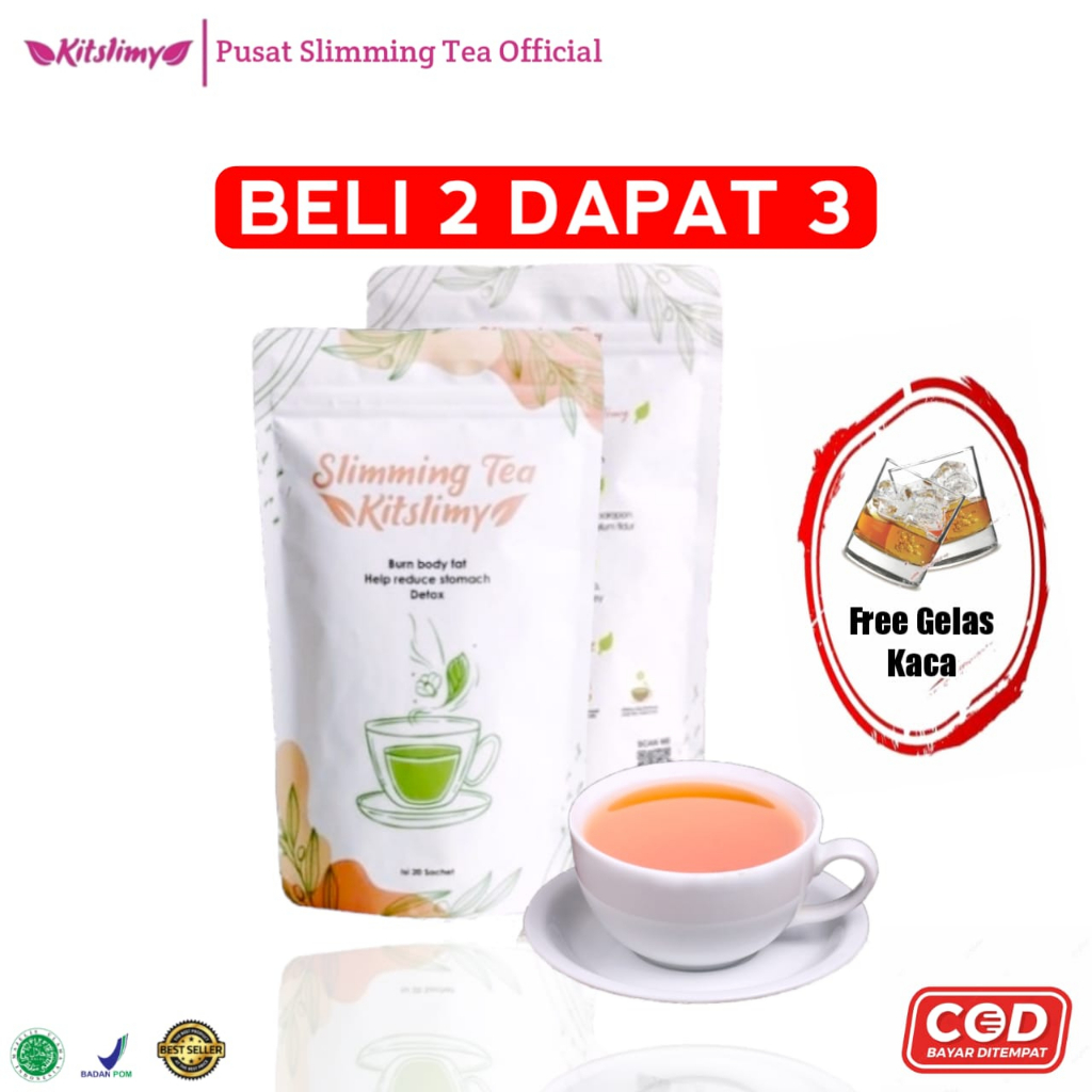 Jual NEW - BUY 2 FREE 1 Teh Pelangsing & Diet Kitslimy Slimming Tea Original Ampuh Menurunkan ...