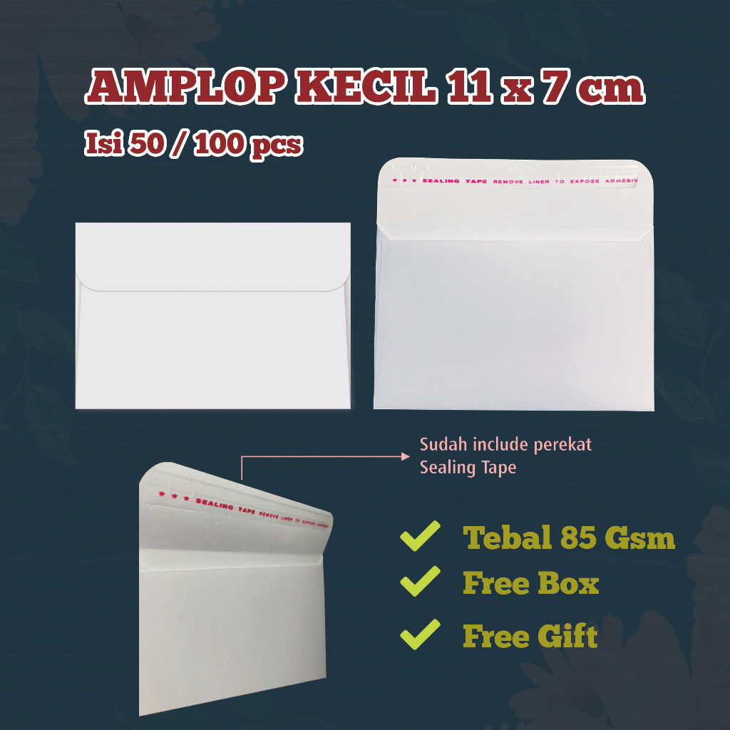 Jual Amplop Kecil Tebal 85 Gsm Custom Nama Hanagift Ukuran 11 x 7 cm ...