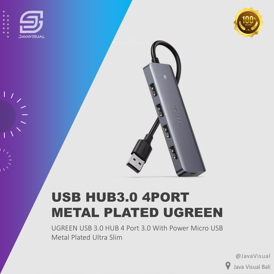 Jual UGREEN USB 3.0 HUB 4 Port 3.0 With Power Micro USB Metal Plated ...