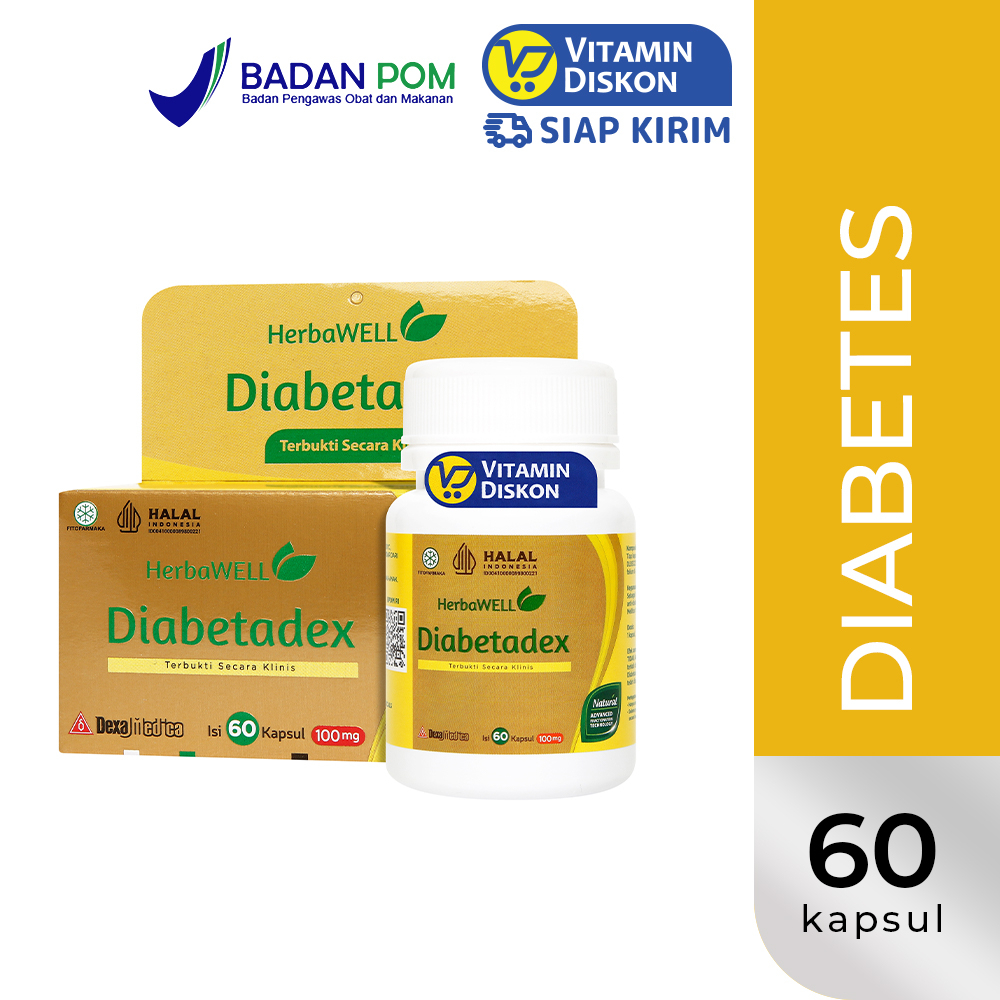 Jual HERBAWELL DIABETADEX KAPSUL 100 MG BOTOL 60'S suplemen diabetes ...