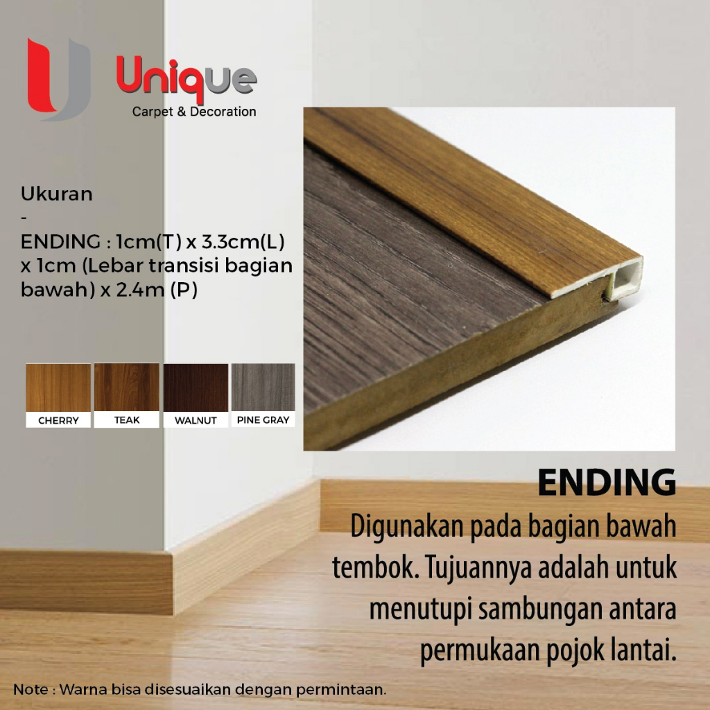 Jual Aksesoris Lantai List Ending / List Lantai Ending PVC / List ...