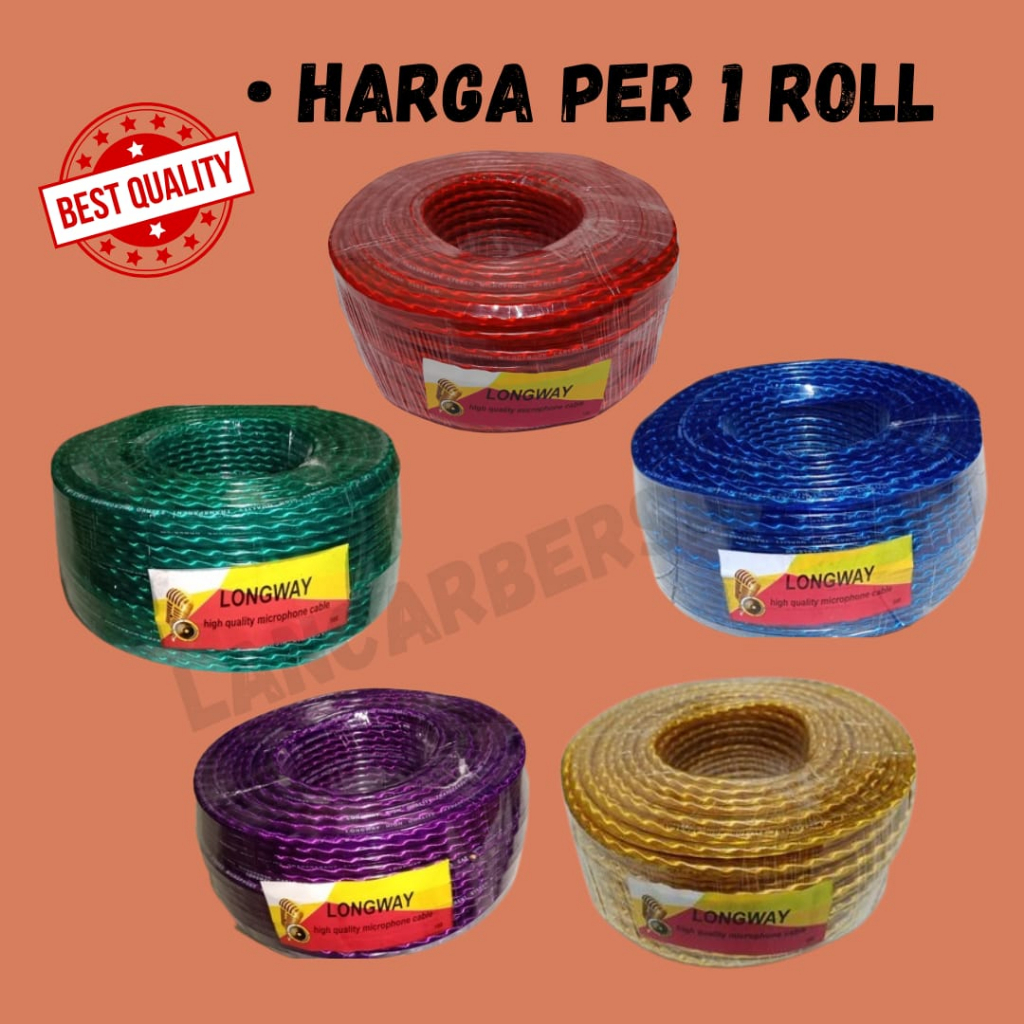 Jual Kabel Mic Stereo Transparan Longway 1 Roll 80meter/Kabel ...