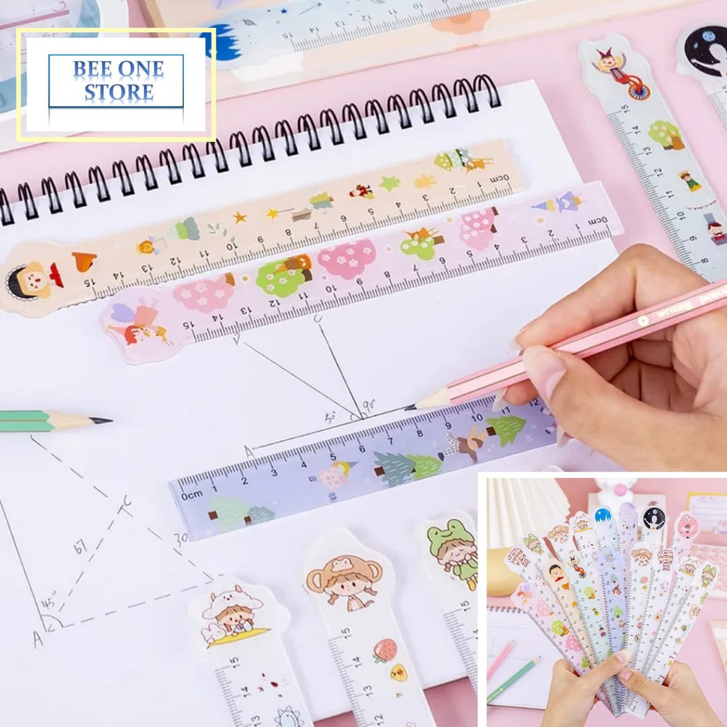 Jual BEE ONE - Penggaris Karakter Lucu 15cm Penggaris 15cm Dengan ...