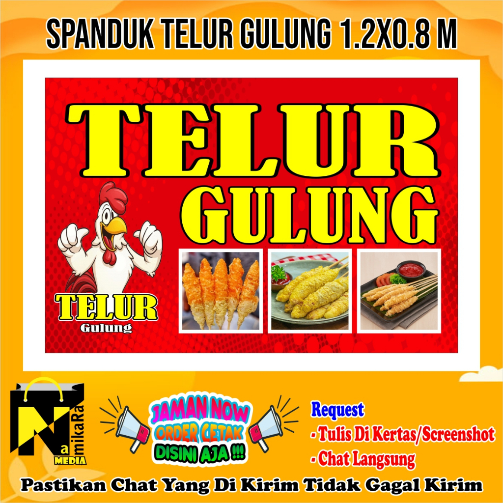 Jual spanduk banner jual telur gulung terbaru bisa custom ukuran 120x80 ...