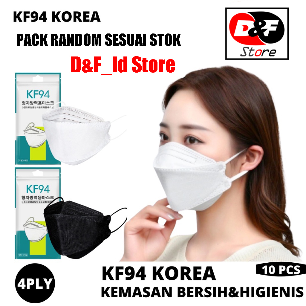 Jual Masker KF94 Dewasa Warna Hitam Putih Abu Murah Isi 10 Pcs | Shopee ...