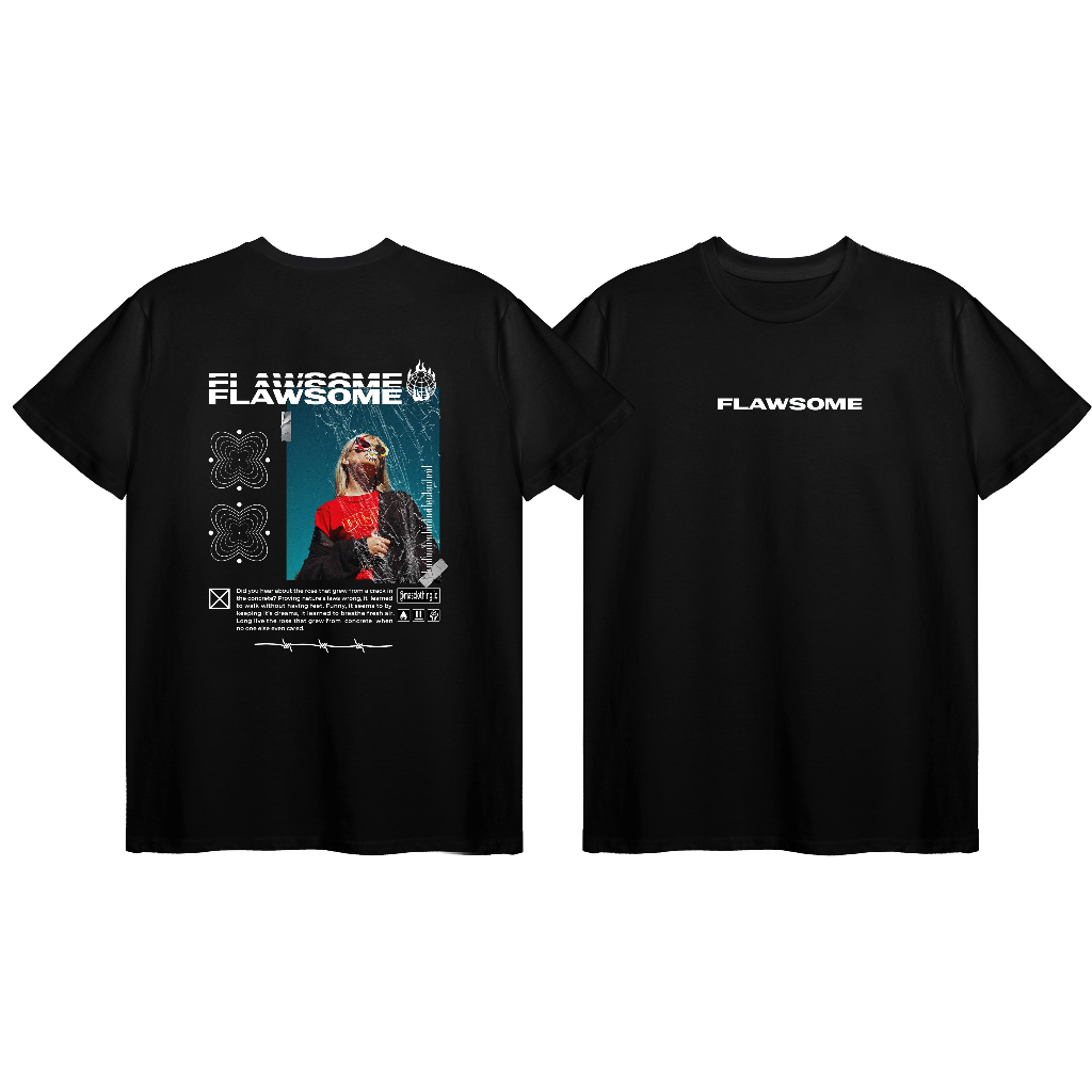 Jual Mas Clothing T-Shirt Kaos "Flawsome" Black | Shopee Indonesia