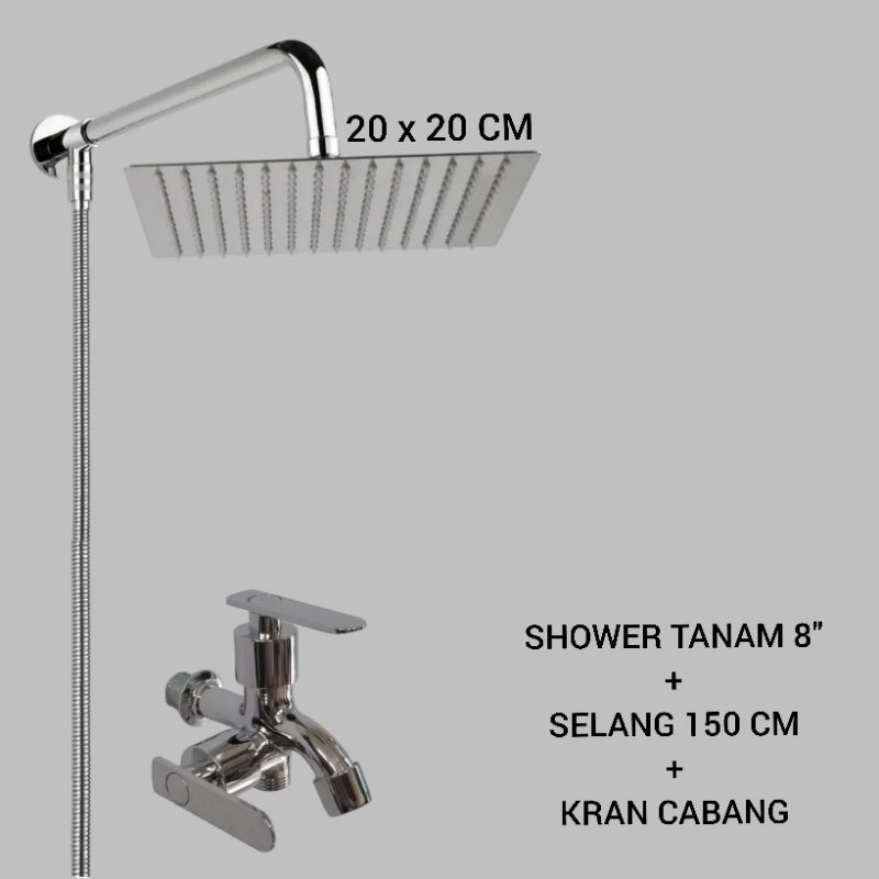 Jual SHOWER TANAM TANPA BOBOK PAKET KRAN CABANG/WALL SHOWER STENLIES ...