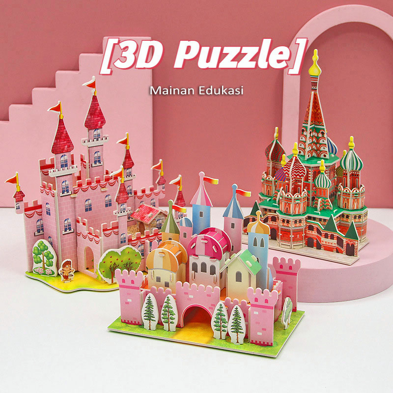 Jual 3D Puzzle Mainan Edukasi Anak Perempuan Laki DIY Rumah Bahan Foam ...
