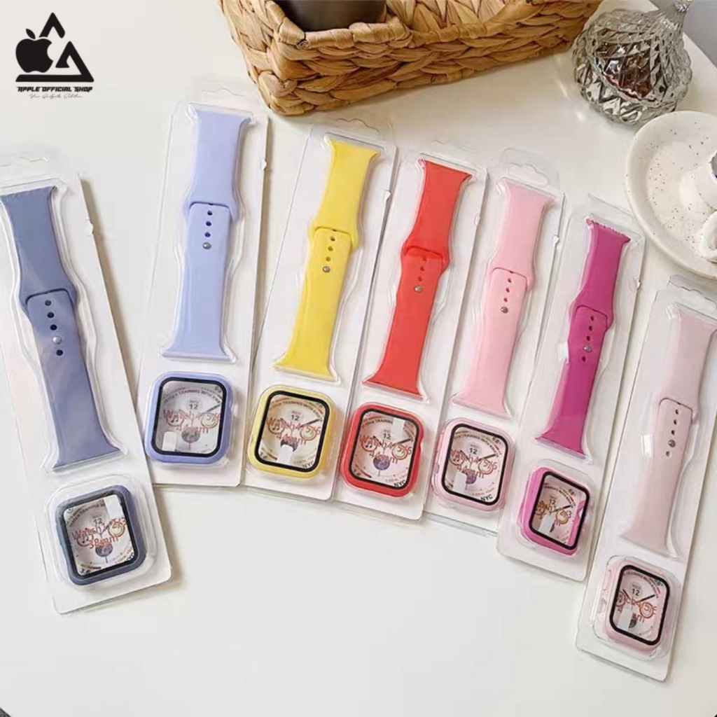 Jual Strap Sport Band Fullset + Glass Case Apple Watch 42mm 44mm Series ...