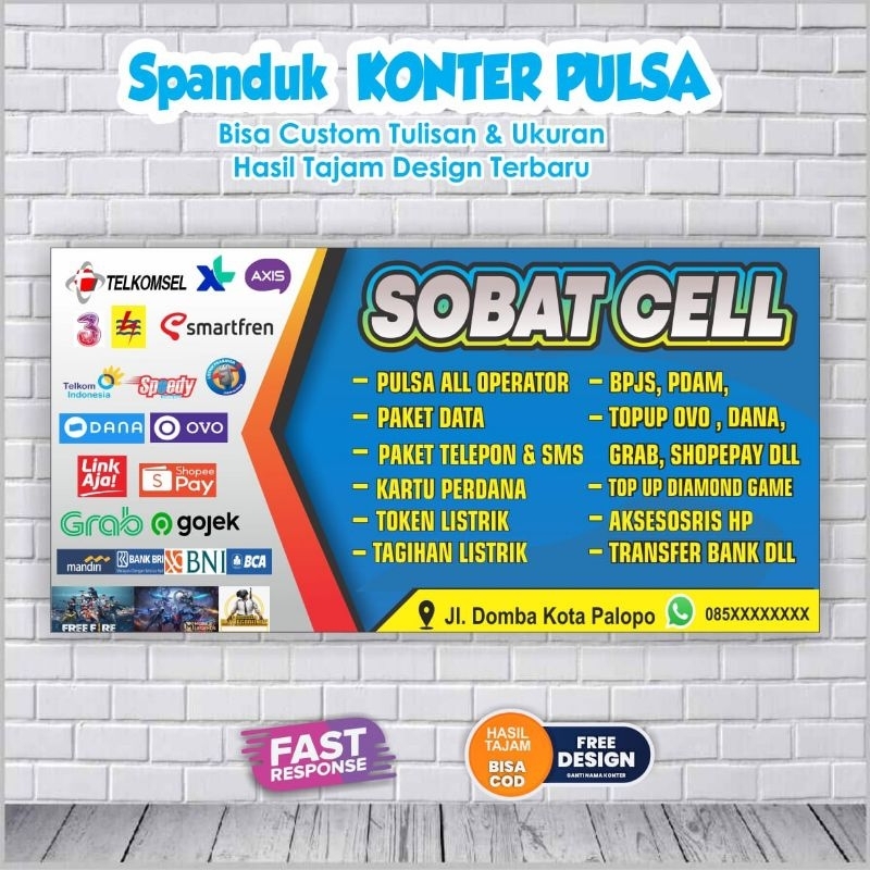 Jual Cetak spanduk / Baner Konter Custom free design | Shopee Indonesia