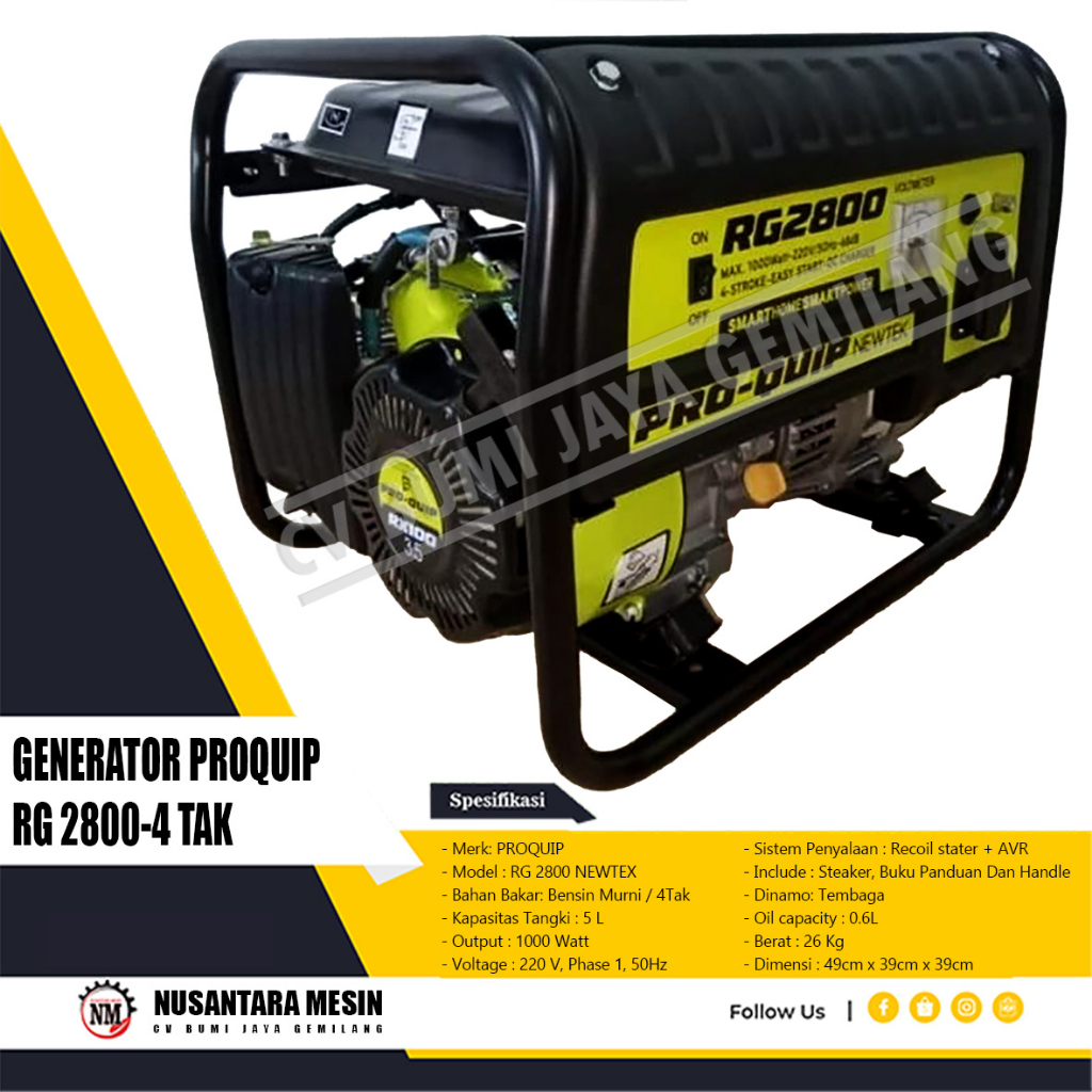 Jual MESIN GENSET / GENERATOR PROQUIP RG 2800 NEWTEK | Shopee Indonesia