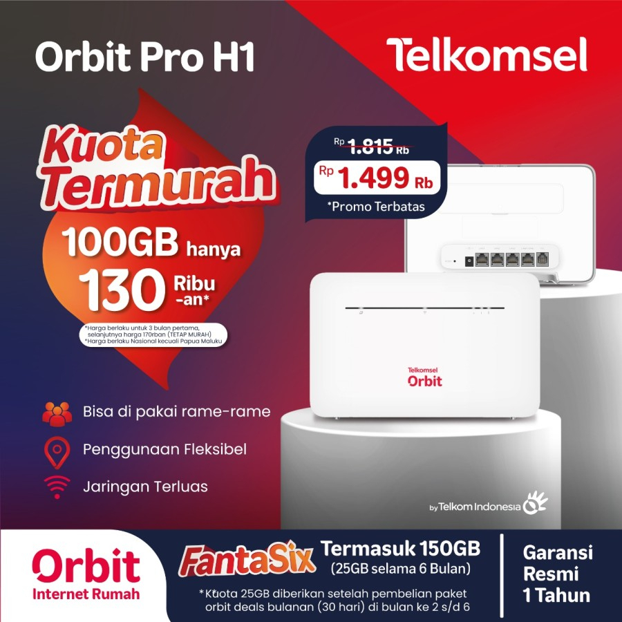 Jual Telkomsel Orbit Pro H1 Huawei B535 Modem Wifi 4G GARANSI RESMI ...
