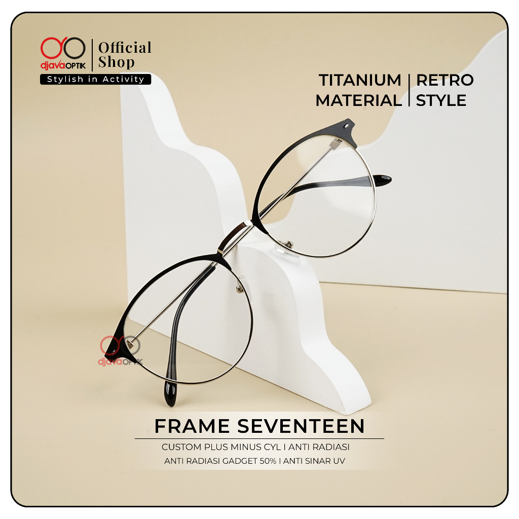 Jual DJAVA OPTIK - Frame Seventeen - Kacamata Bulat Khusus Minus -4,25 ...