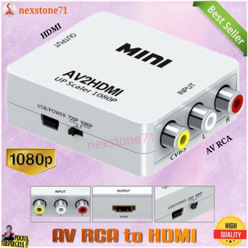 Jual Converter AV RCA To HDMI / Input AV To Output HDMI 1080p | Shopee ...