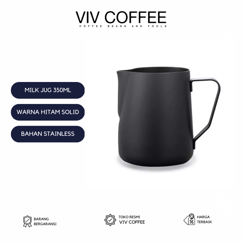 Jual Milk Jug 350ml Hitam Latte Art Cappucino | Shopee Indonesia