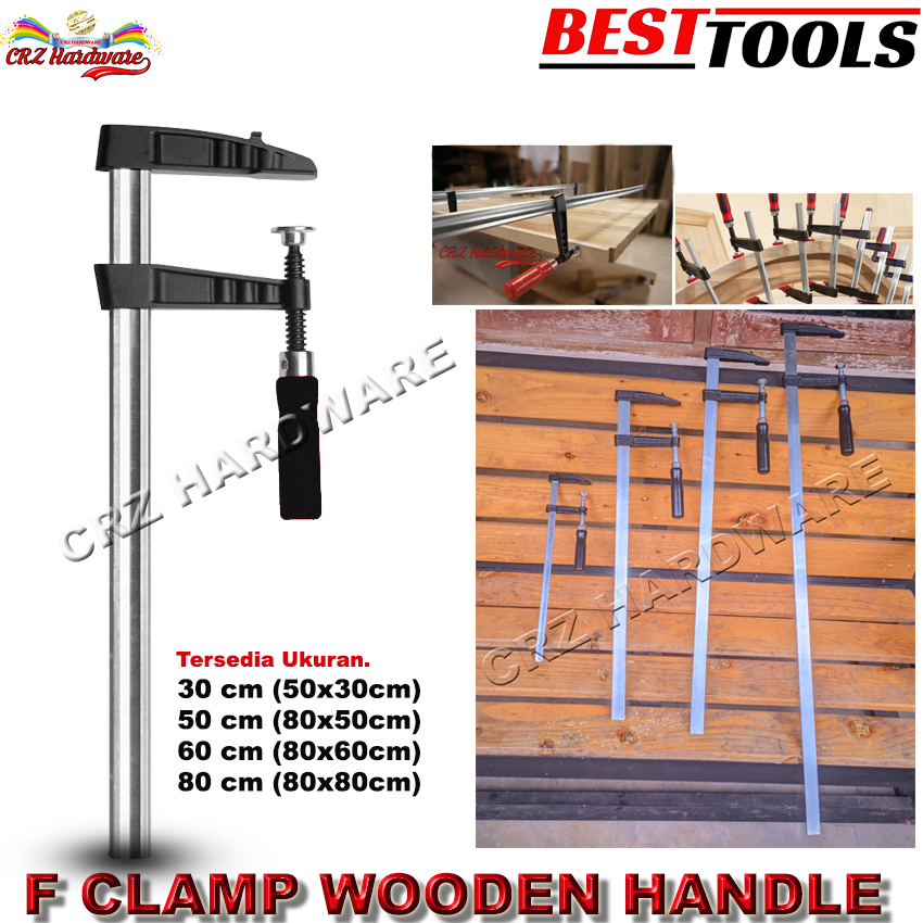 Jual Klem F Penjepit Papan Kayu Besi F Clamp Catok Pres 30cm 50cm 60cm ...