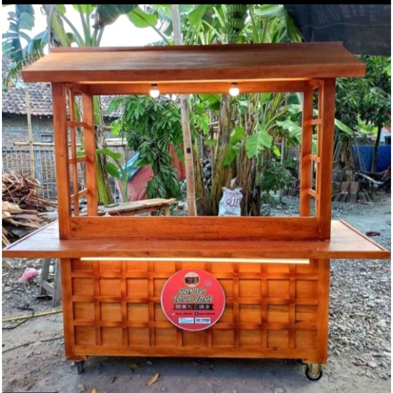 Jual gerobak kayu jati Belanda model Jepang gerobak kekinian modern ...