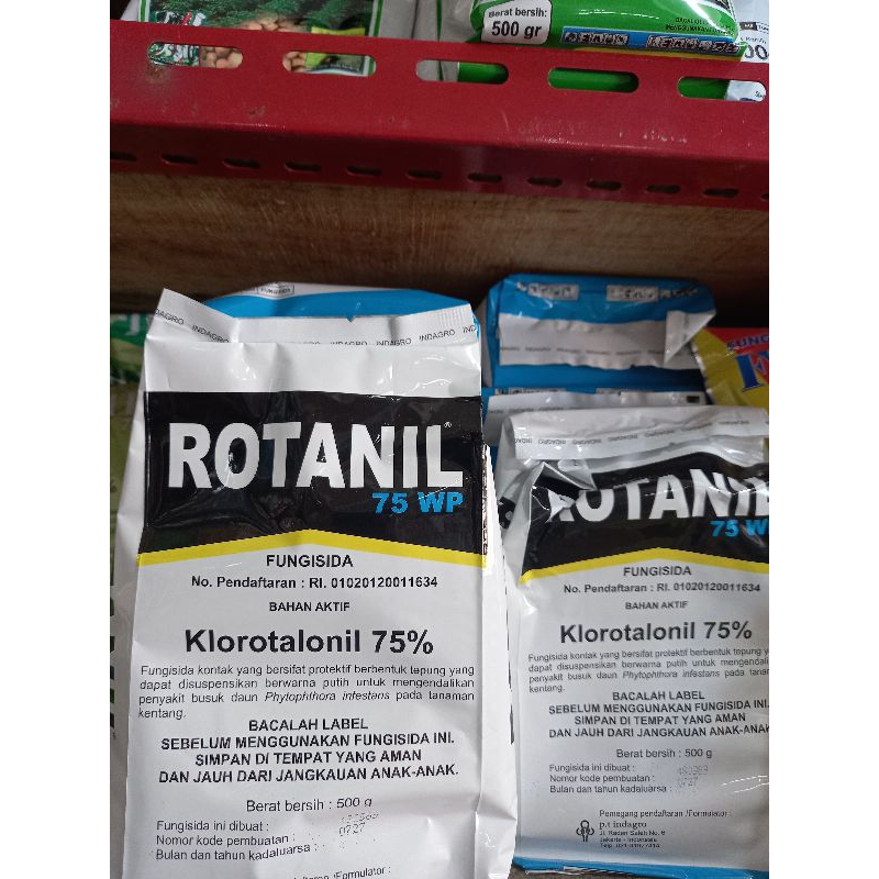 Jual ROTANIL 500GR FUNGISIDA KLOROTALONIL 75WP untuk phytoptora ...