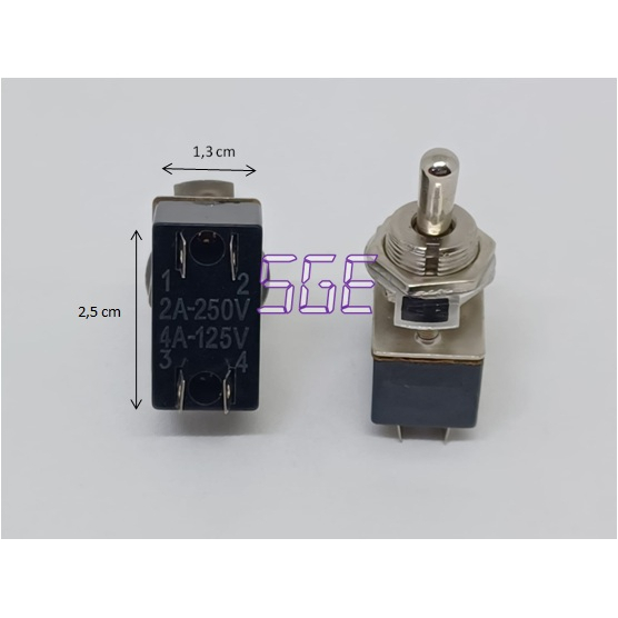 Jual Saklar Switch Toggle 4 pin Hitam ON-OFF 2A kotak | Shopee Indonesia