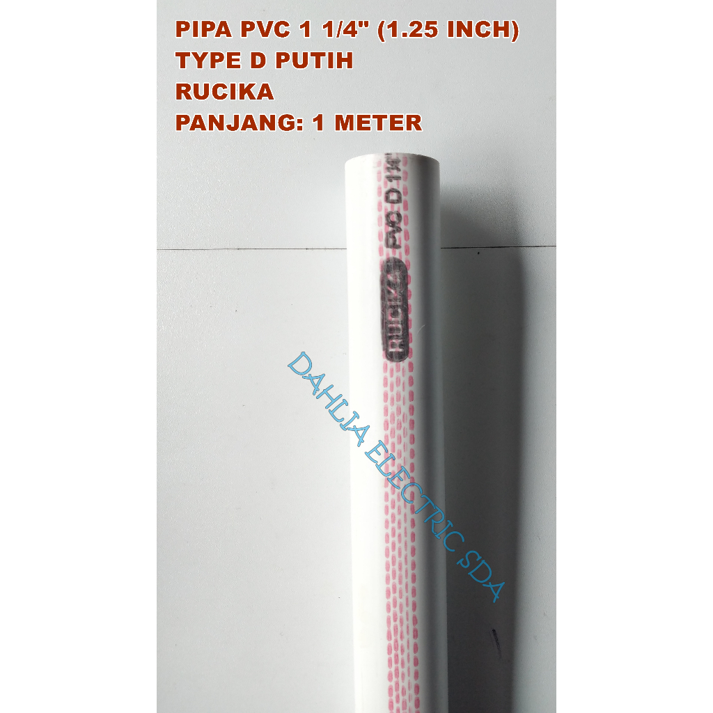 Jual PIPA PVC 1 1/4 INCH TYPE D PANJANG 1 METER RUCIKA PUTIH | Shopee ...
