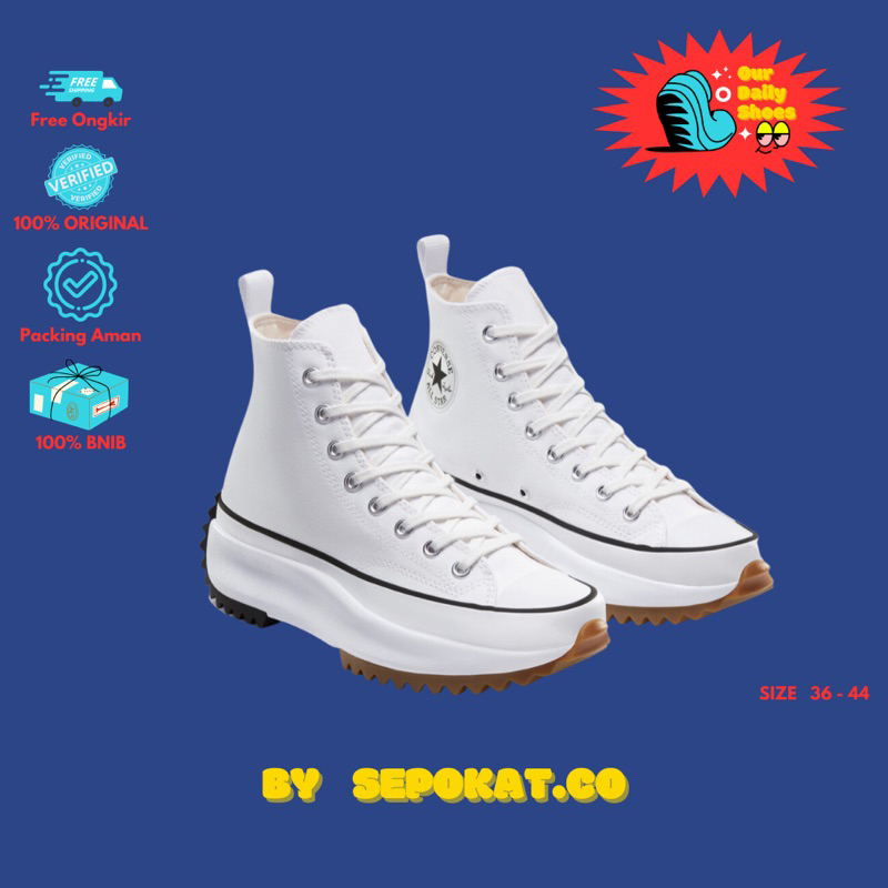 Jual Sepatu Sneakers Converse Run Star Lugged White Hi Unisex Original ...