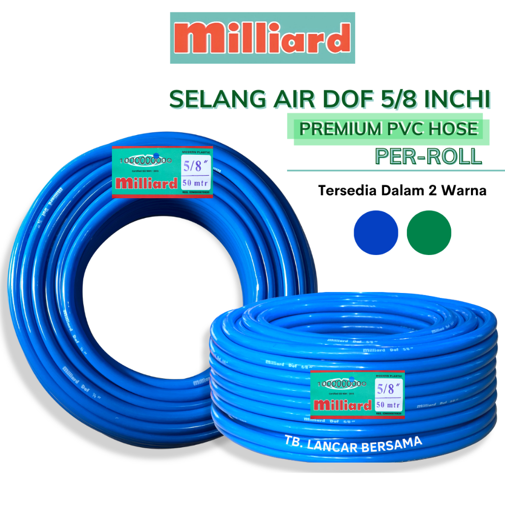 Jual SELANG AIR 5/8 INCH MILLIARD DOF PER ROLL - ( 50 METER / 100 METER ...
