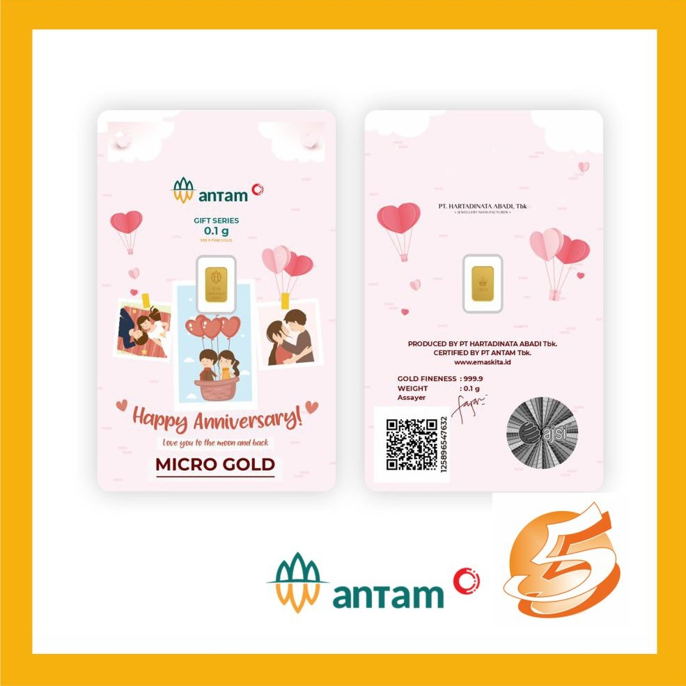 Jual Emas Logam Mulai EMASKITA 0.1 Gram Hadiah Gift Kado parcel hampers ...