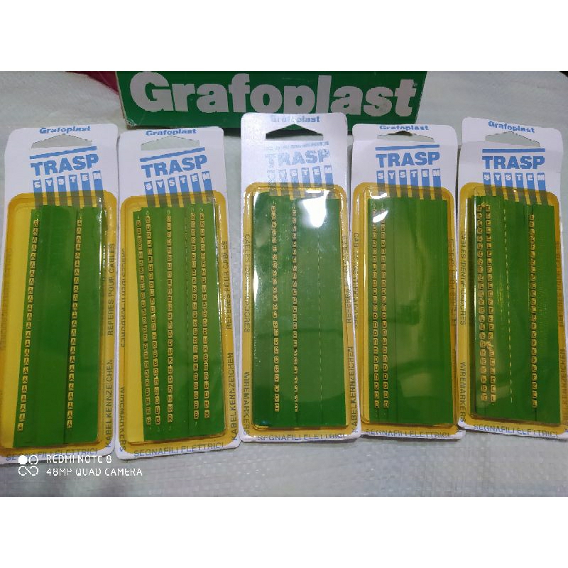 Jual label marker / penanda kabel huruf grafoplast 5 blisters | Shopee ...