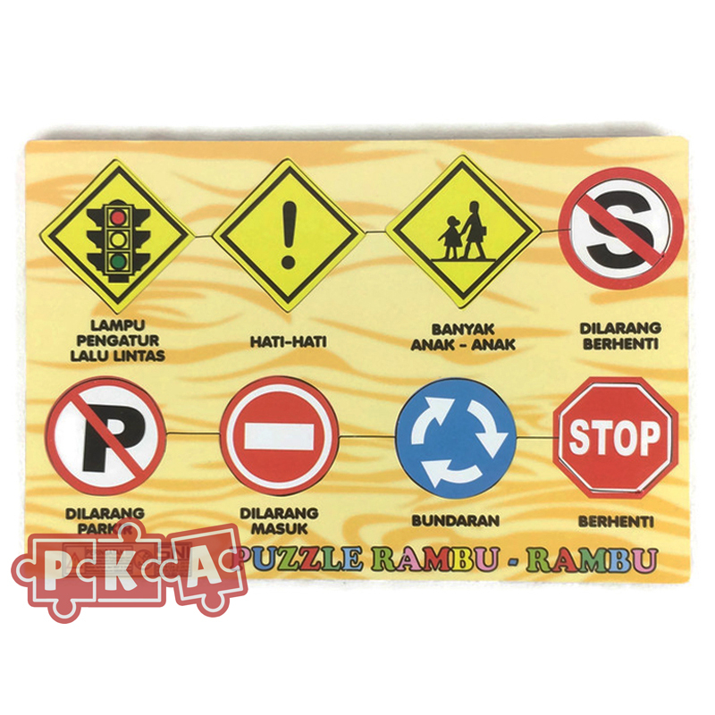 Jual Puzzle Kayu Rambu Lalu Lintas Traffic Sign Jalan Raya Mainan ...