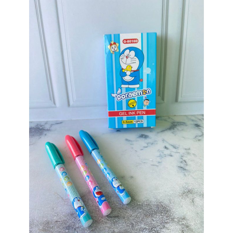 Jual Gel Pen Doraemon Isi 12 Pulpen / Pulpen gel doraemon / Alat tulis ...