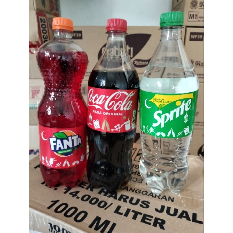 Jual Fanta/Coca-Cola/Sprite 1 Liter (1000 ml) 1 Pack isi 12 Botol | Shopee Indonesia