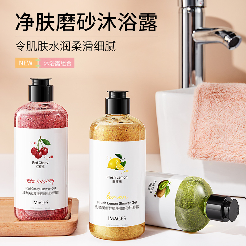 Jual EKSTRAK BUAH ALAMI EXFOLIATING BODY SCRUB SHOWER GEL PEMBERSIH TUBUH 300ML | Shopee Indonesia