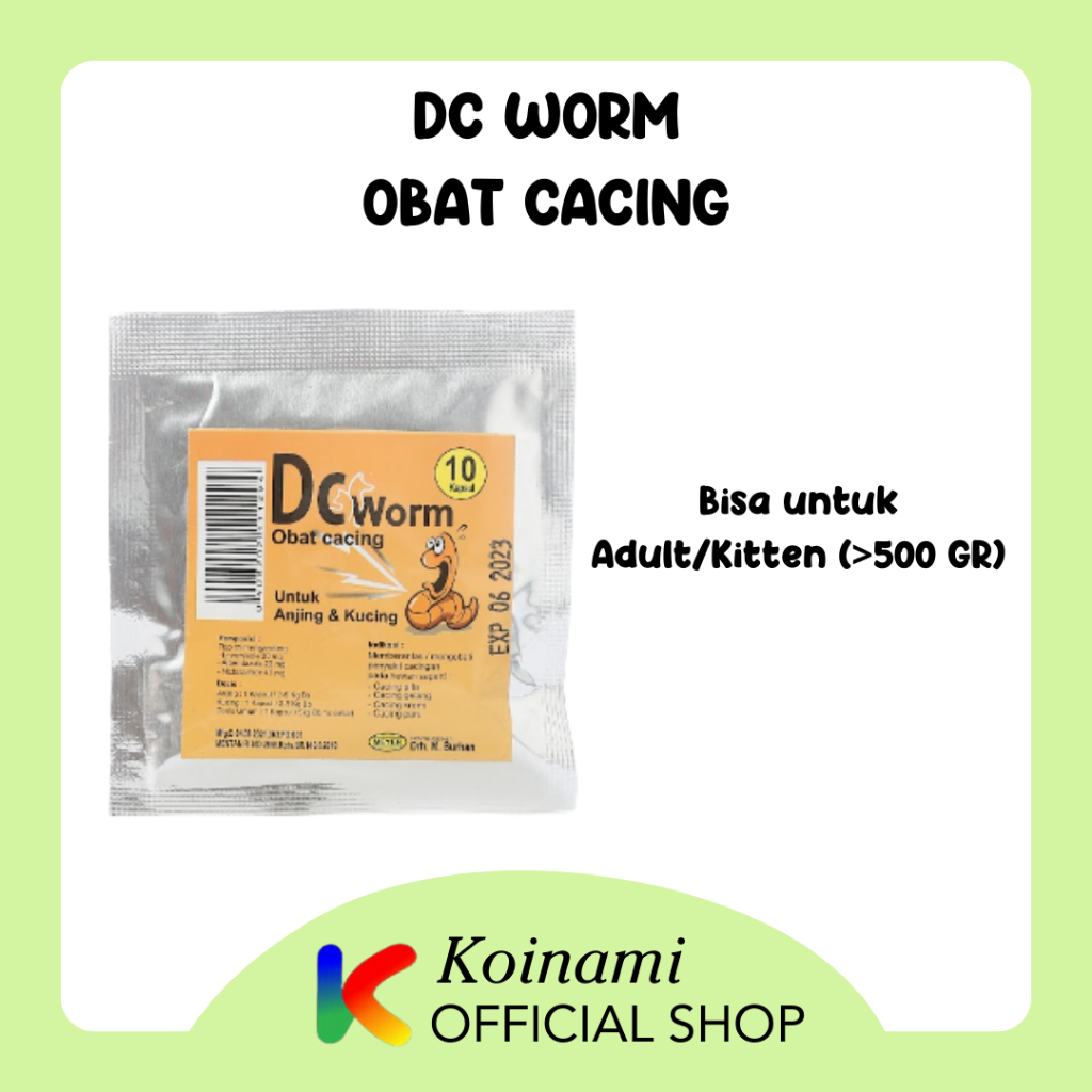 Jual DC Worm 10 Kapsul / Obat Cacing Kucing / Obat Cacing Anjing / Obat ...