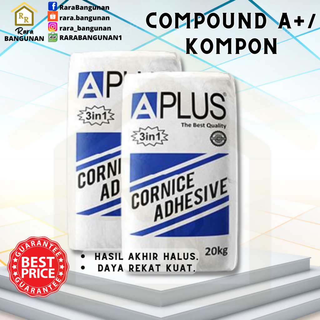Jual Jual Compound A+ 20 Kg/ Kompon Dempul Gypsum APLUS 20kg/Sak | Shopee Indonesia