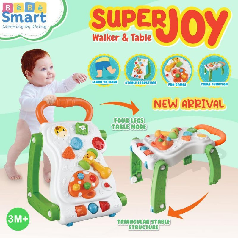 Jual Alat bantu jalan bayi BEBE SMART SUPER JOY WALKER & TABLE MAINAN ...