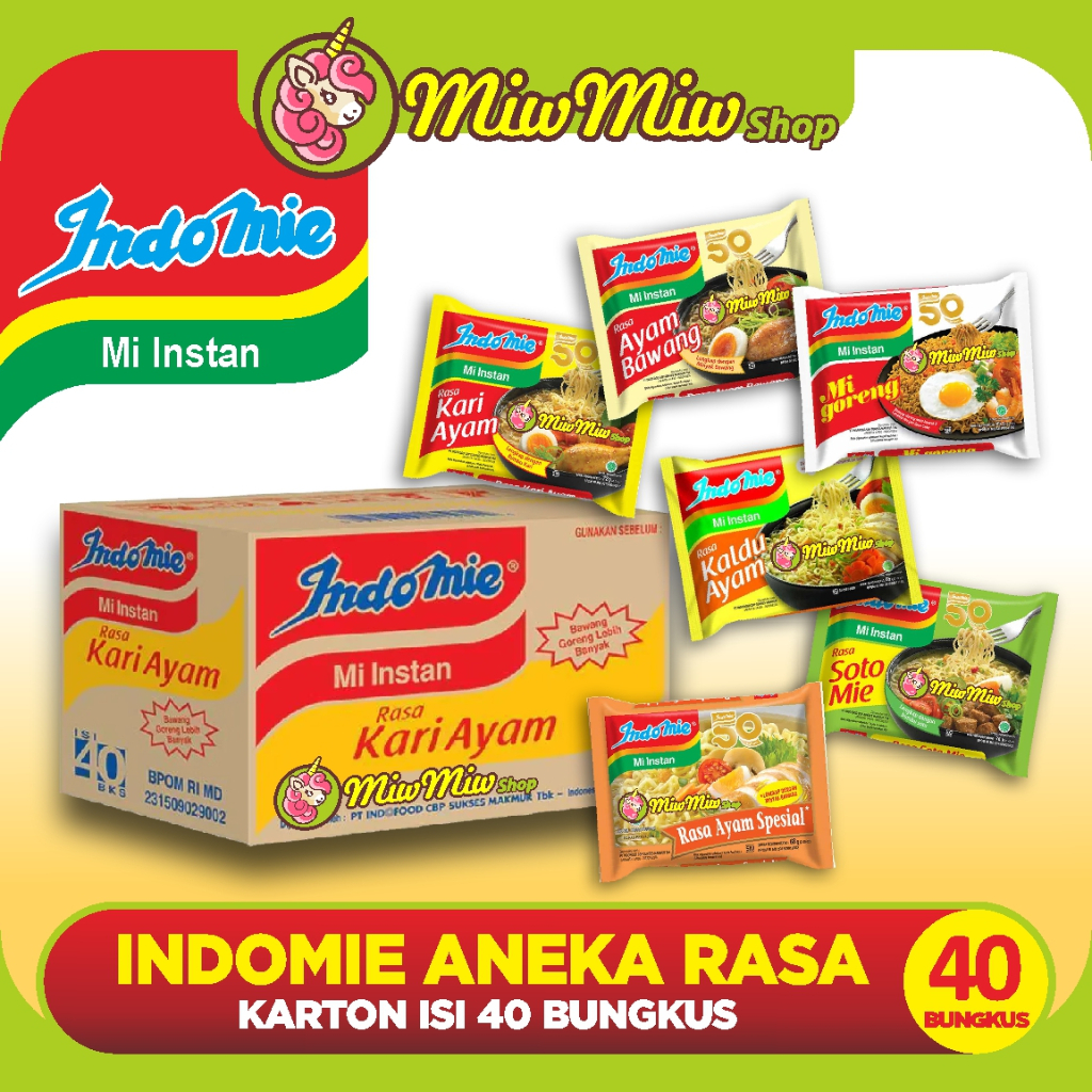 Jual INDOMIE - Mie Instant / Mi Instan (Grosir - Karton/ Dus isi 40 ...