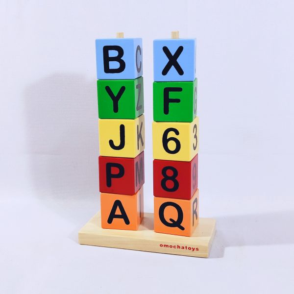 Jual Menara Alfabet dan Angka Mainan Edukasi Anak Kayu SNI Murah ...